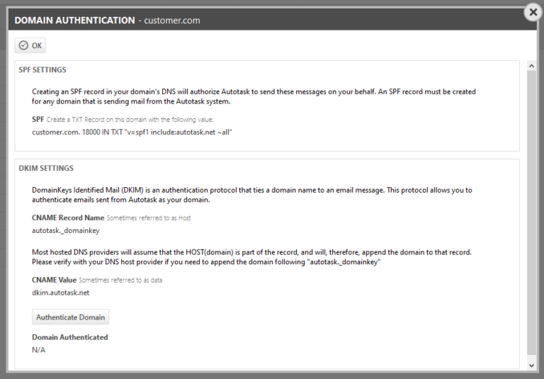 Autotask SPF and DKIM Configuration | EasyDMARC