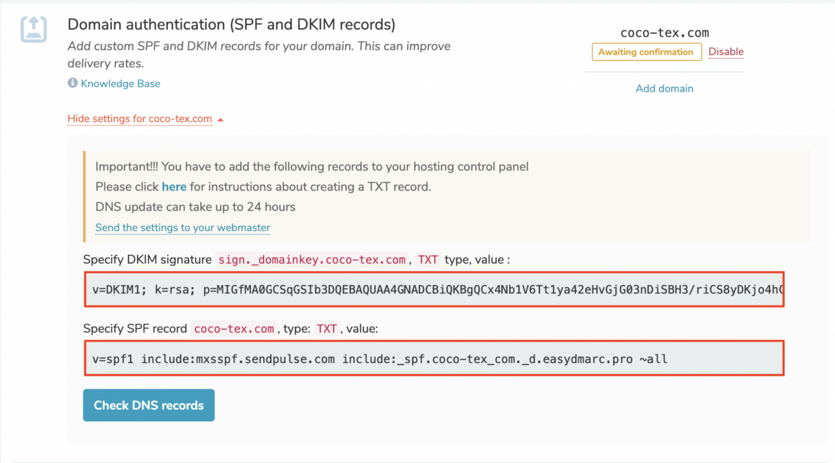SendPulse SPF & DKIM Setup | EasyDMARC