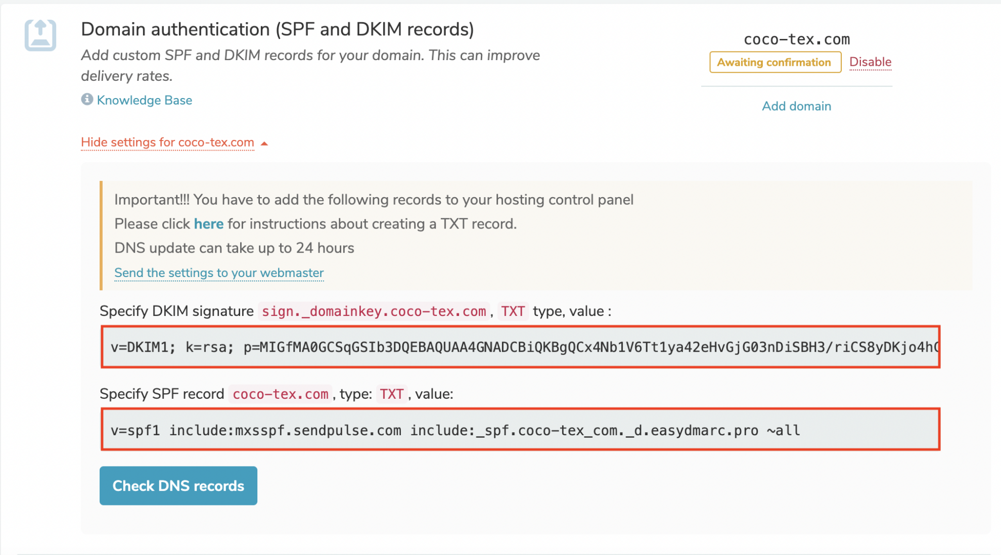 SendPulse SPF & DKIM Setup | EasyDMARC