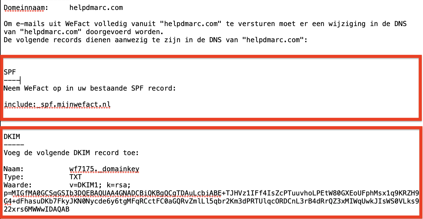 WeFact SPF & DKIM Setup | EasyDMARC