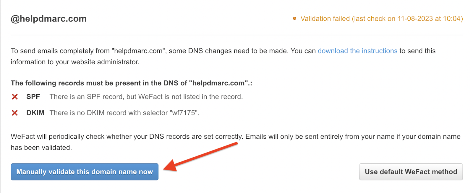 WeFact SPF & DKIM Setup | EasyDMARC