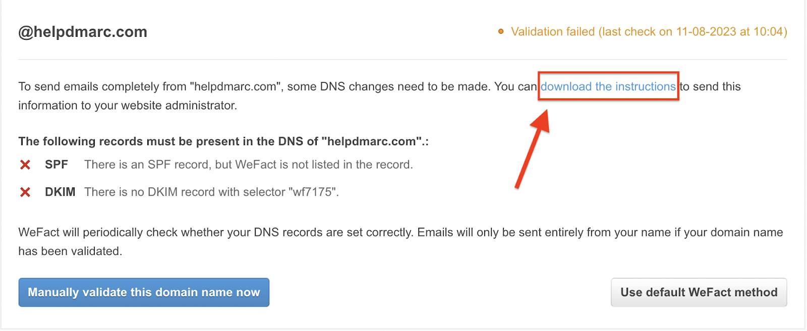 WeFact SPF & DKIM Setup | EasyDMARC