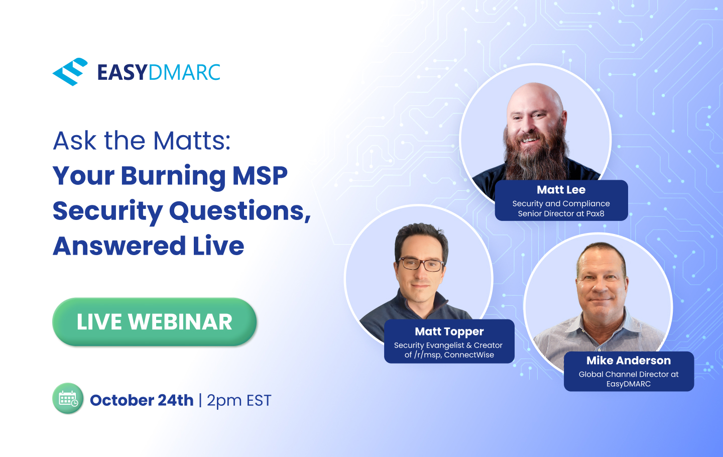 Ask the Matts: Live MSP Security Q&A Webinar | EasyDMARC